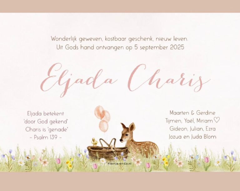 Blij nieuws: geboorte van Eljada Charis bij familie Blom in Bodegraven ...